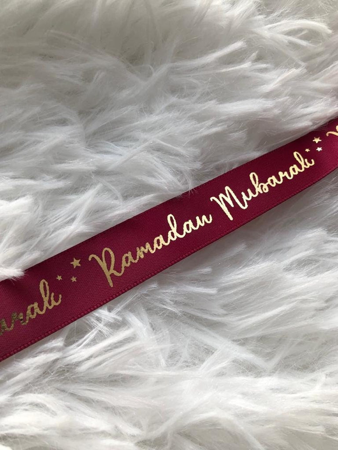 Ramadan Mubarak Ribbon Magenta - Etsy UK