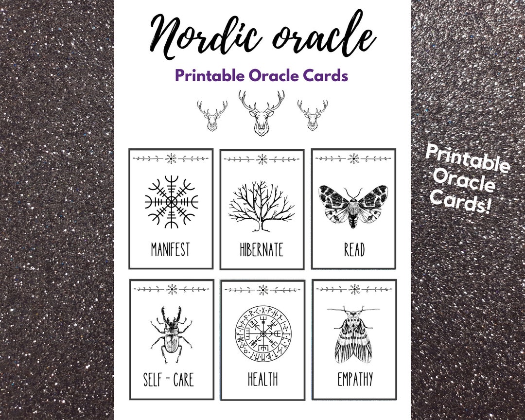 The Nordic Oracle - 24 Printable Oracle Cards | Daily Guidance | Oracle ...