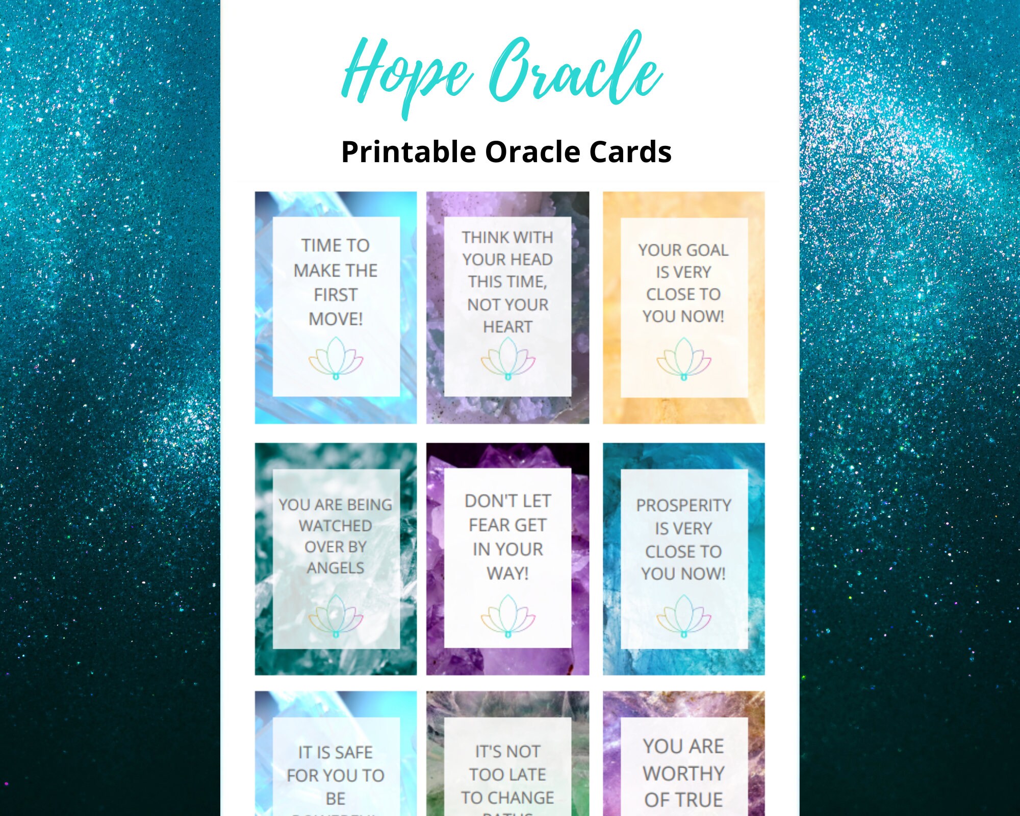 Hope Goddess Oracle Cards: 33 Printable Daily Guidance Cards (PDF) - Etsy