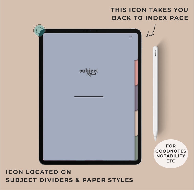5 Subject Digital Notebook | 5 Paper Styles, 10 Covers & Digital ...