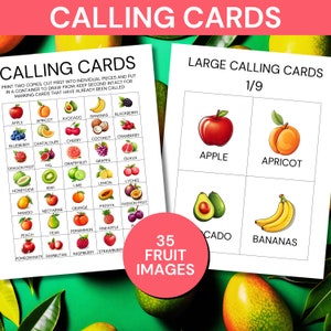 Fruit Bingo Cards Printable Game, 30 Fruit Bingo Board Game, Learn ...