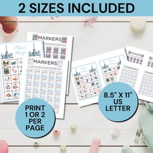 Paris Bingo Cards Printable Game, 30 France Travel Bingo Board Game ...