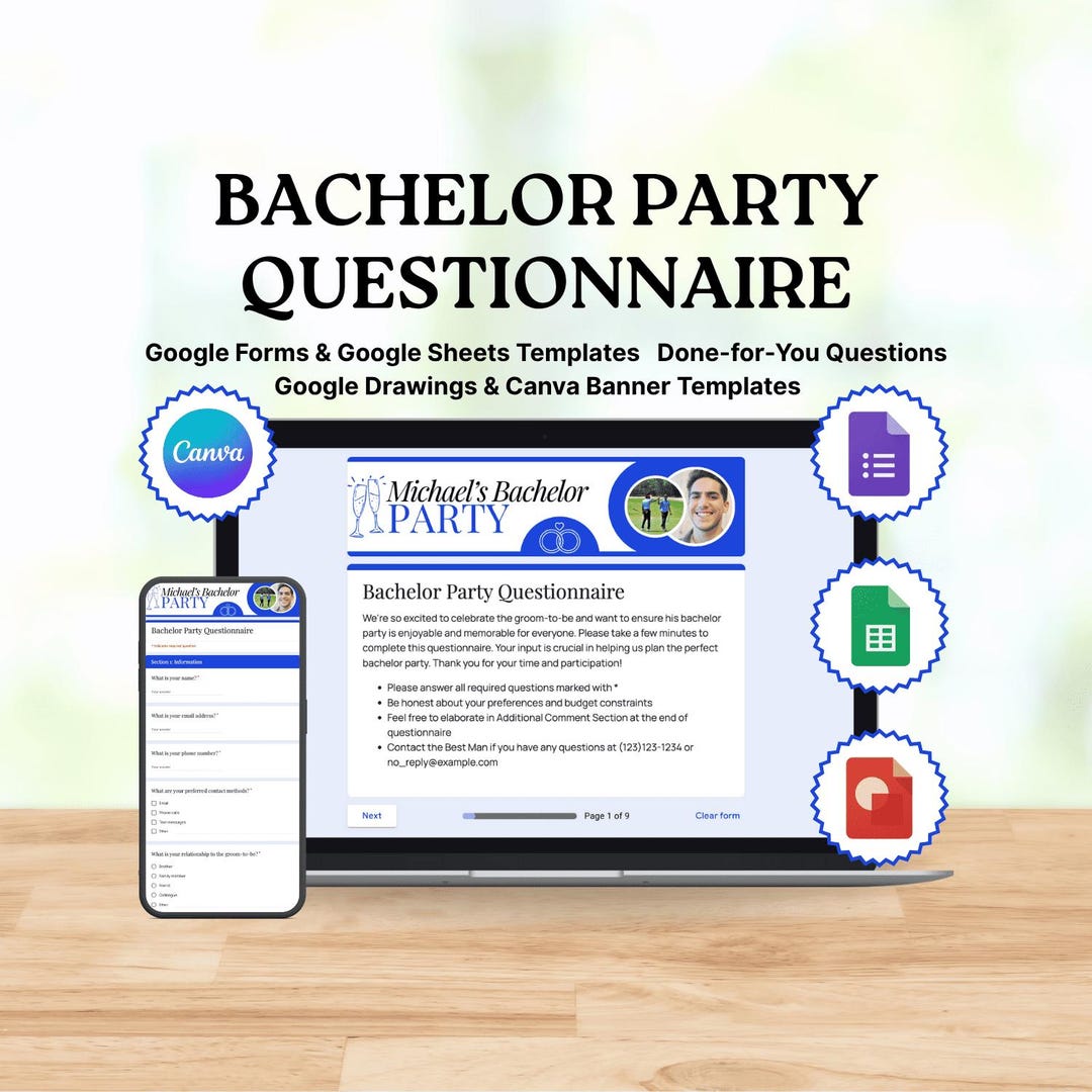 Google Forms Bachelor Party Questionnaire Google Forms Template ...
