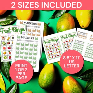 Fruit Bingo Cards Printable Game, 30 Fruit Bingo Board Game, Learn ...