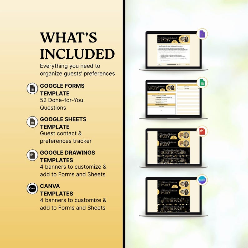 Google Forms Bachelorette Party Questionnaire Google Forms Template ...