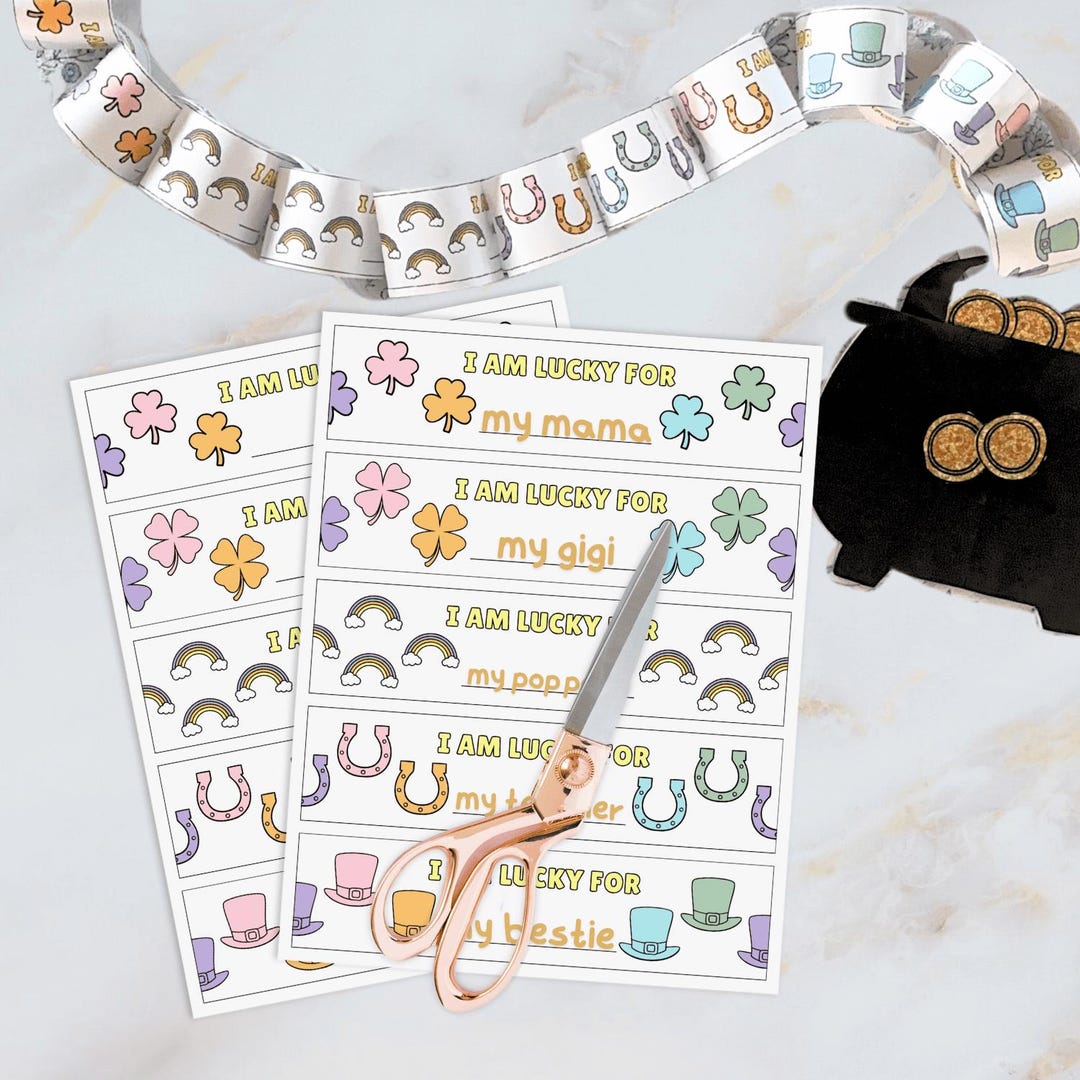 St Patricks Day Paper Chain Countdown Calendar Printable Kids Activity ...