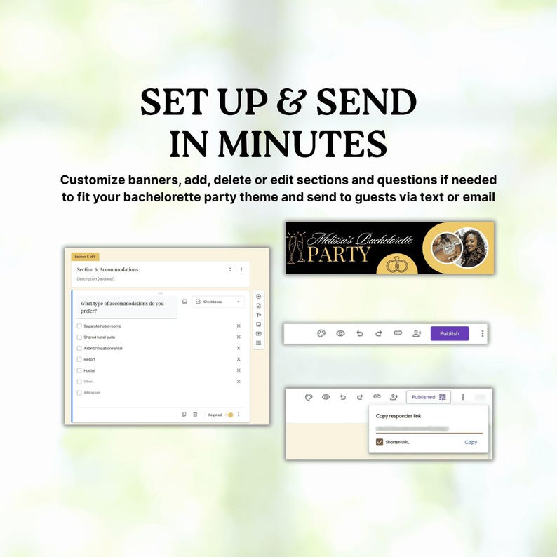 Google Forms Bachelorette Party Questionnaire Google Forms Template ...