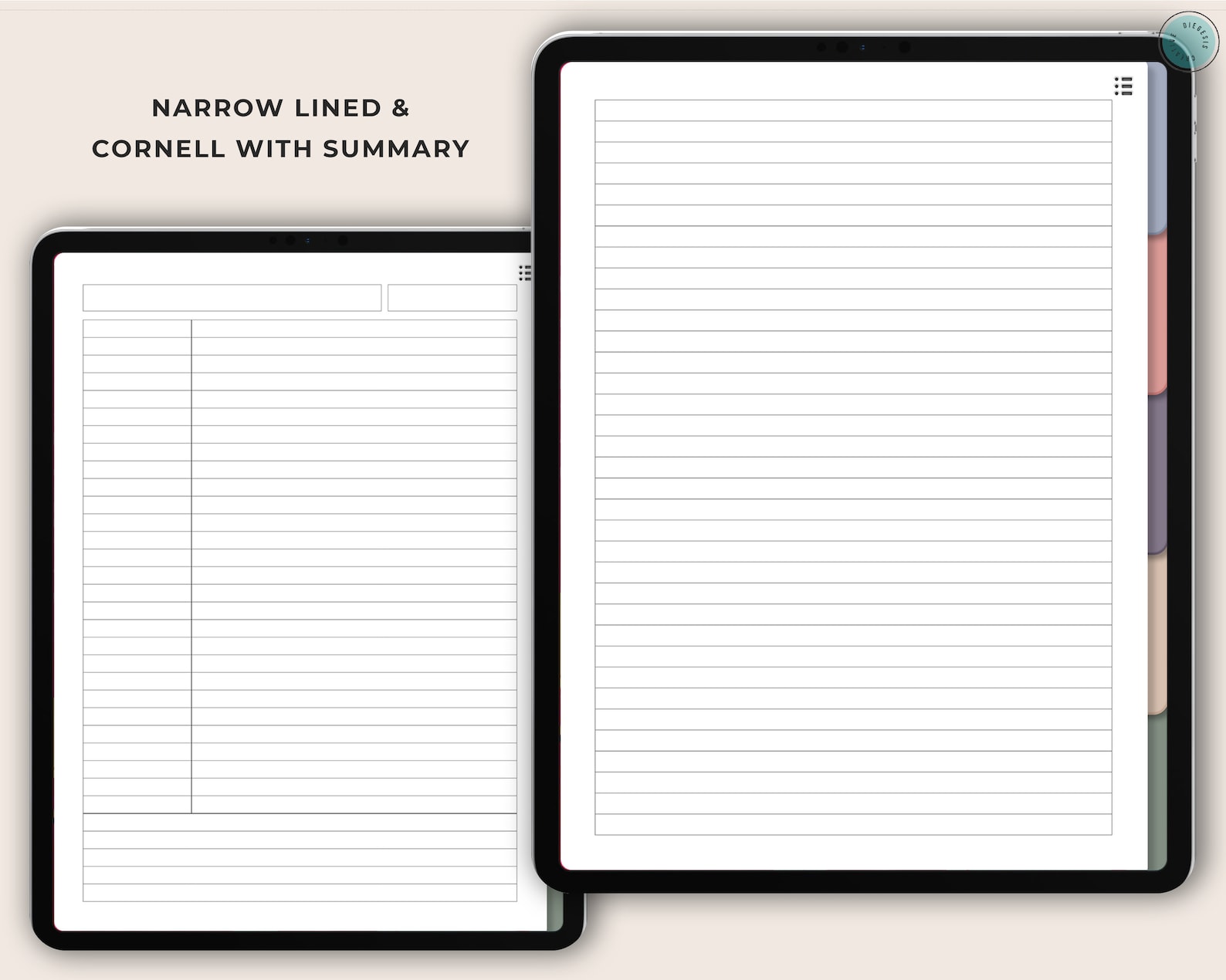 5 Subject Digital Notebook | 5 Paper Styles, 10 Covers & Digital ...