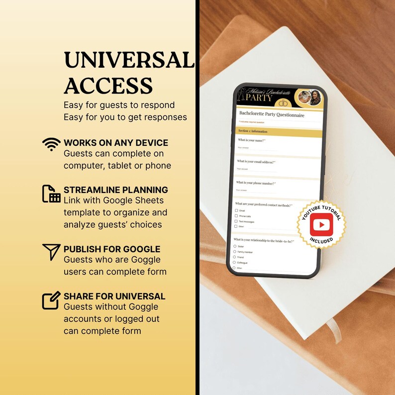 Google Forms Bachelorette Party Questionnaire Google Forms Template ...