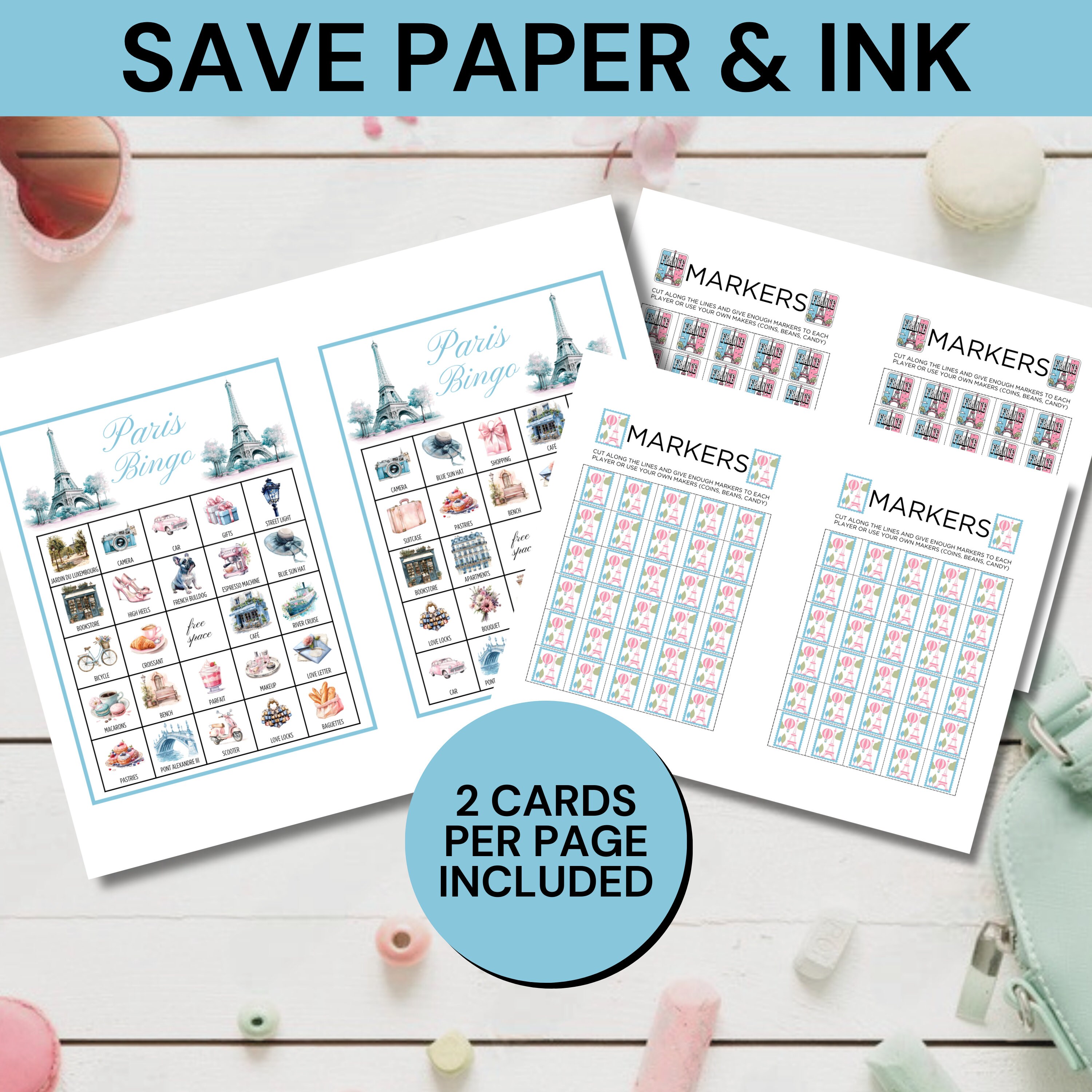Paris Bingo Cards Printable Game, 30 France Travel Bingo Board Game ...