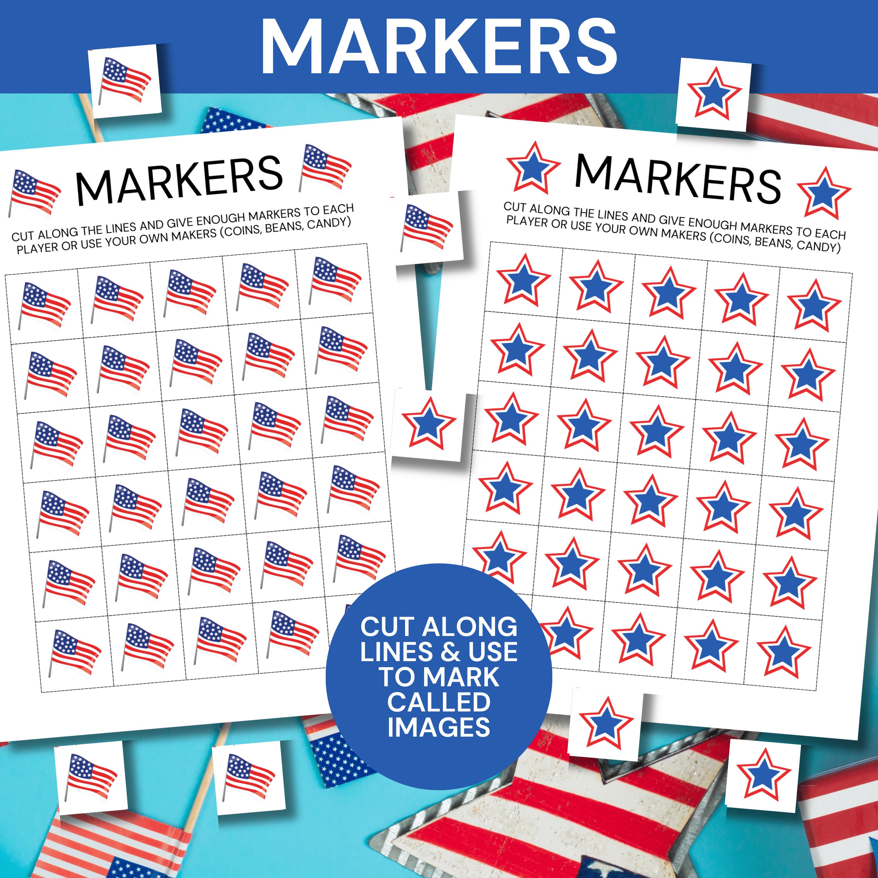 Fourth of July Bingo Cards Printable Game, 30 July 4th Bingo, Red White ...