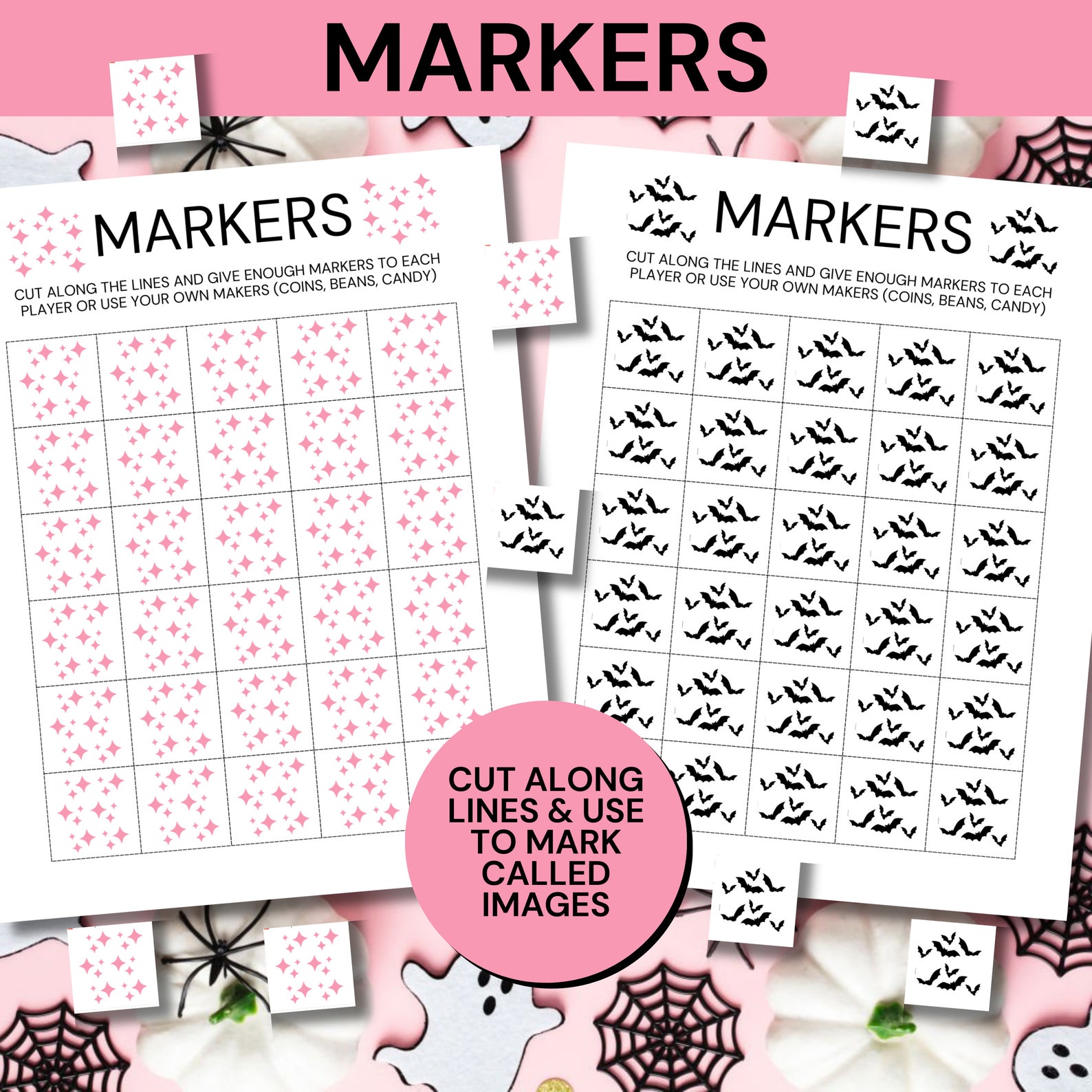 Halloween Bingo Cards Printable Game, 30 Pink Halloween Party Game ...