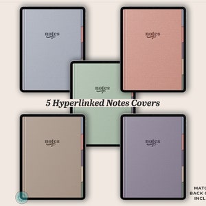 5 Subject Digital Notebook | 5 Paper Styles, 10 Covers & Digital ...