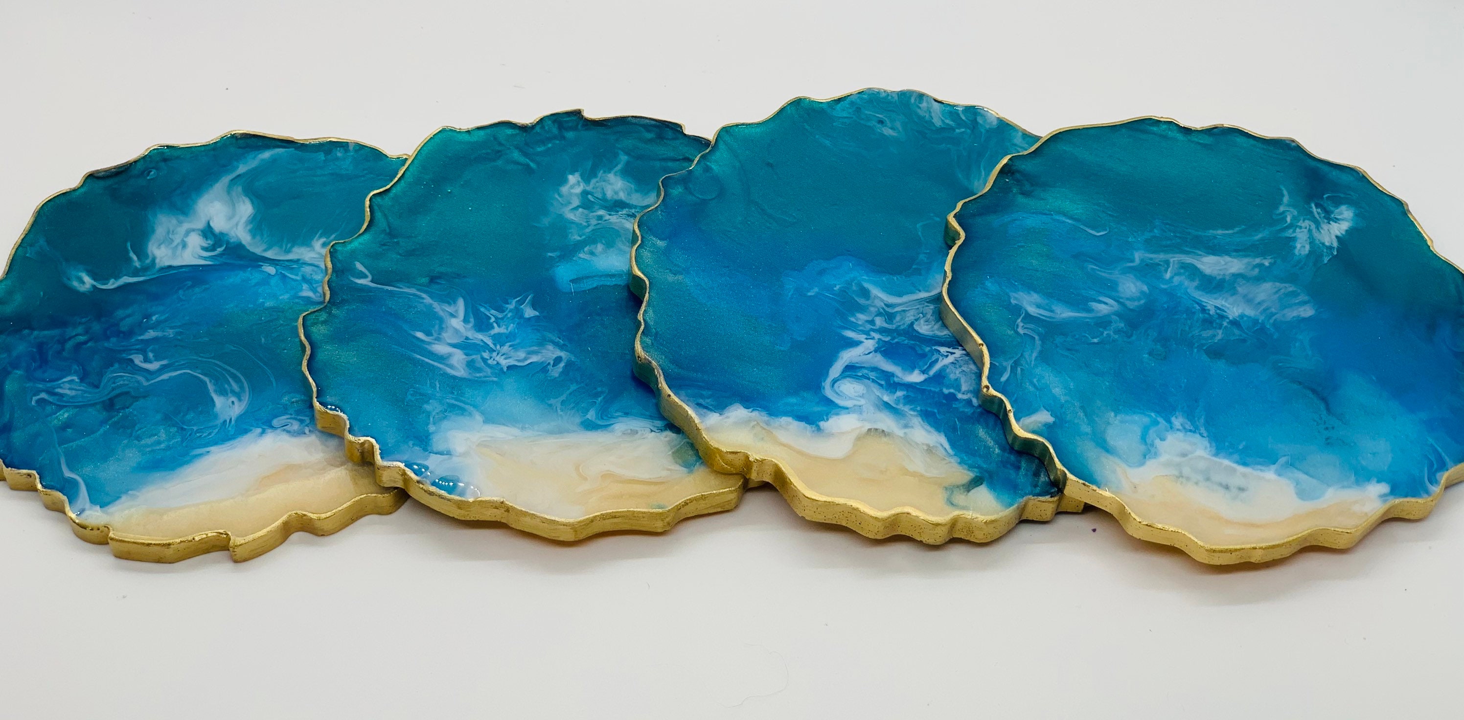 Round Wood Beach Serving Tray Personalized Ocean Serving | Etsy