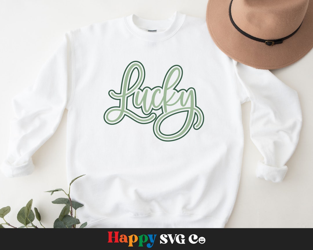 Lucky Outline SVG St. Patrick's Day Sublimation Boho St. Paddy's Cut ...