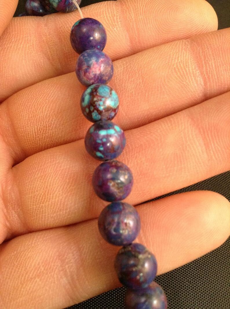 Natural Certified Mohave Purple Turquoise/ 8 Mm Round/ | Etsy