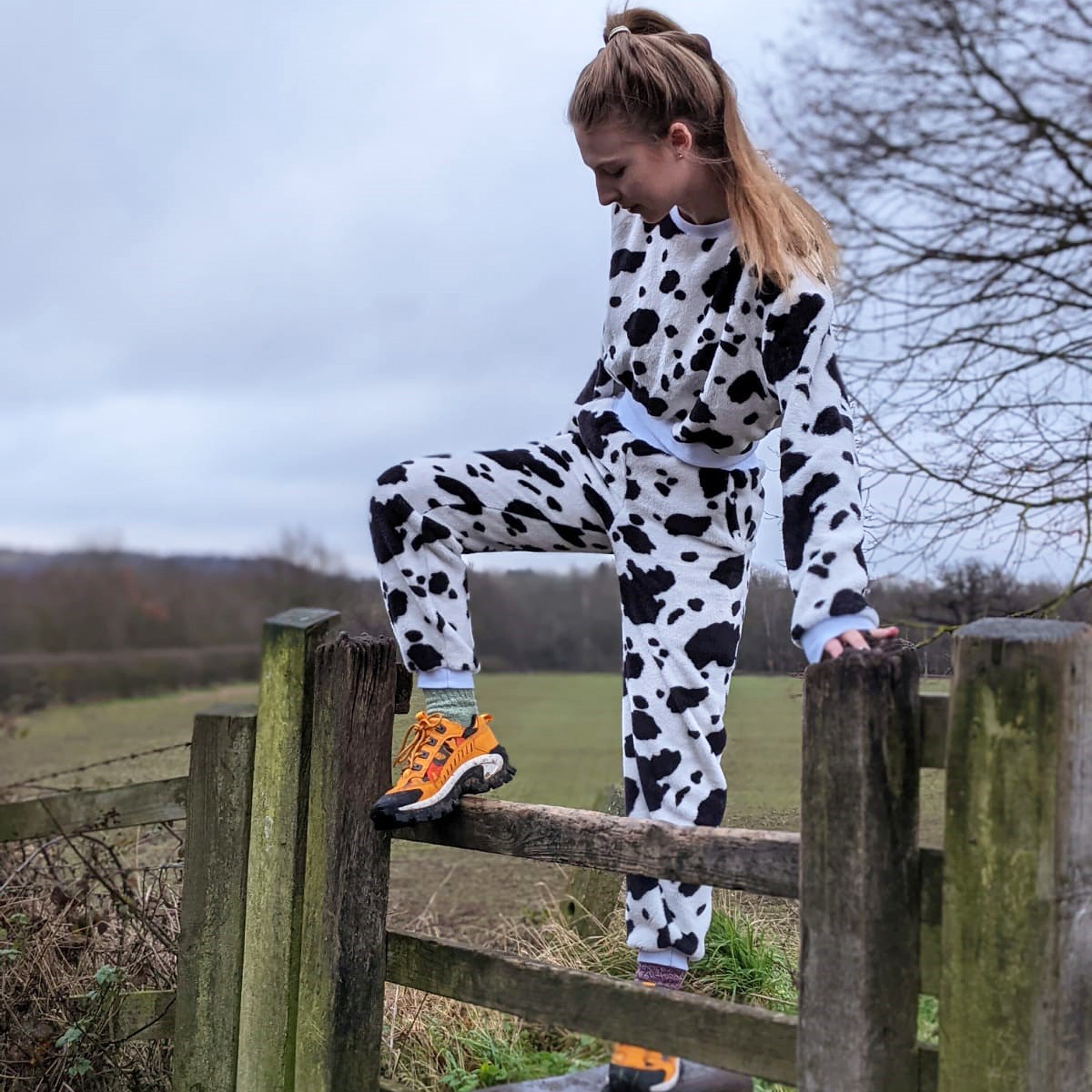 Cow Print Cropped Jumper - Etsy UK