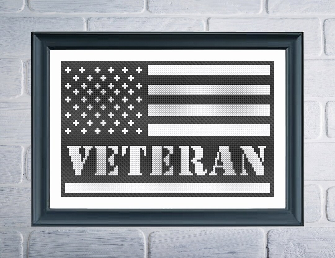 US Veteran Flag Cross Stitch Pattern - Etsy