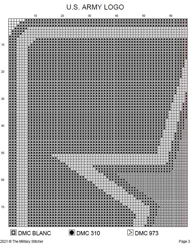 US Army Logo Cross Stitch Pattern, Star, Black, Gold - Etsy
