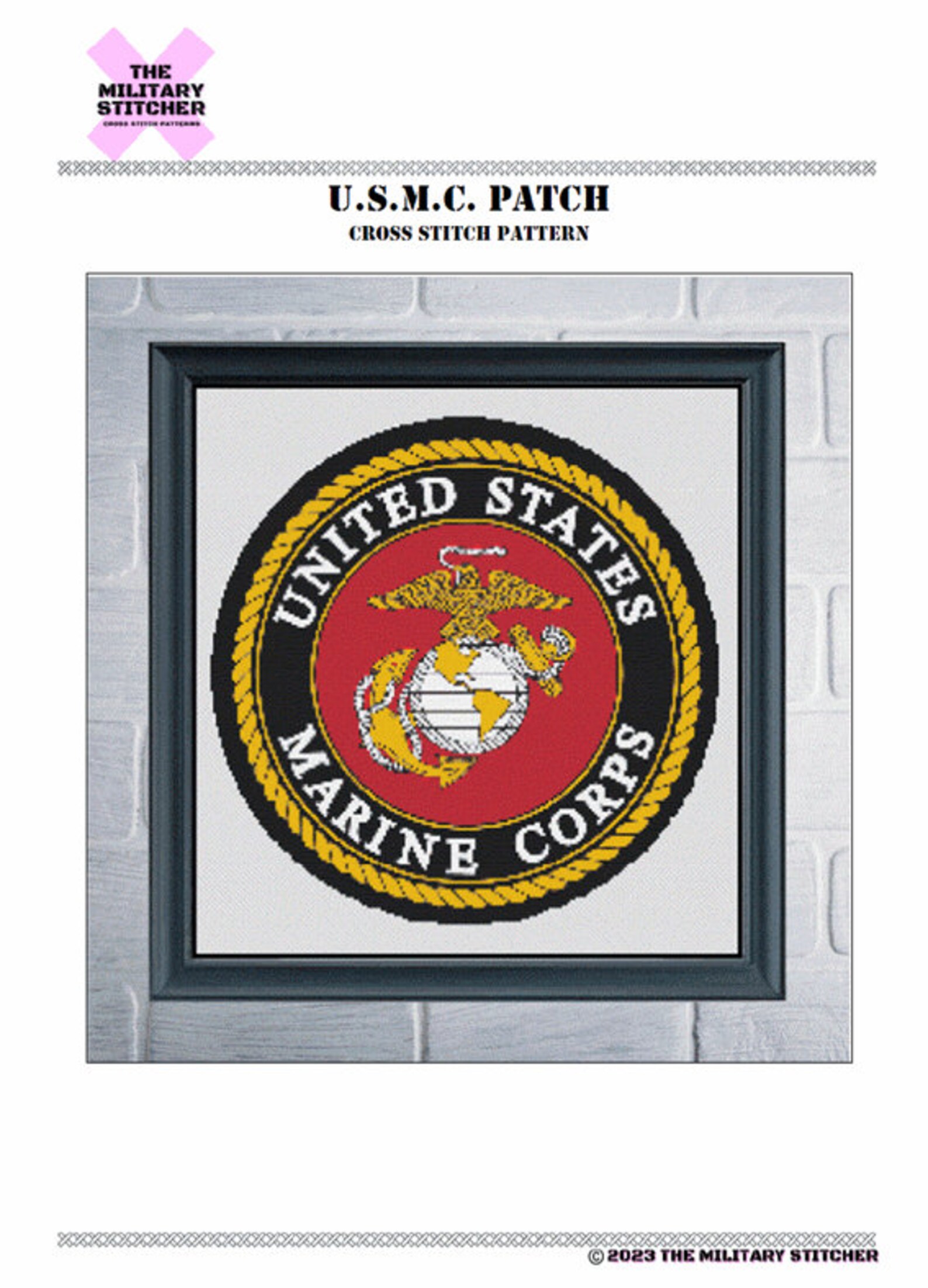 USMC Patch Cross Stitch Pattern - Etsy