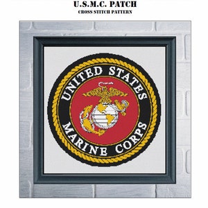 USMC Patch Cross Stitch Pattern - Etsy