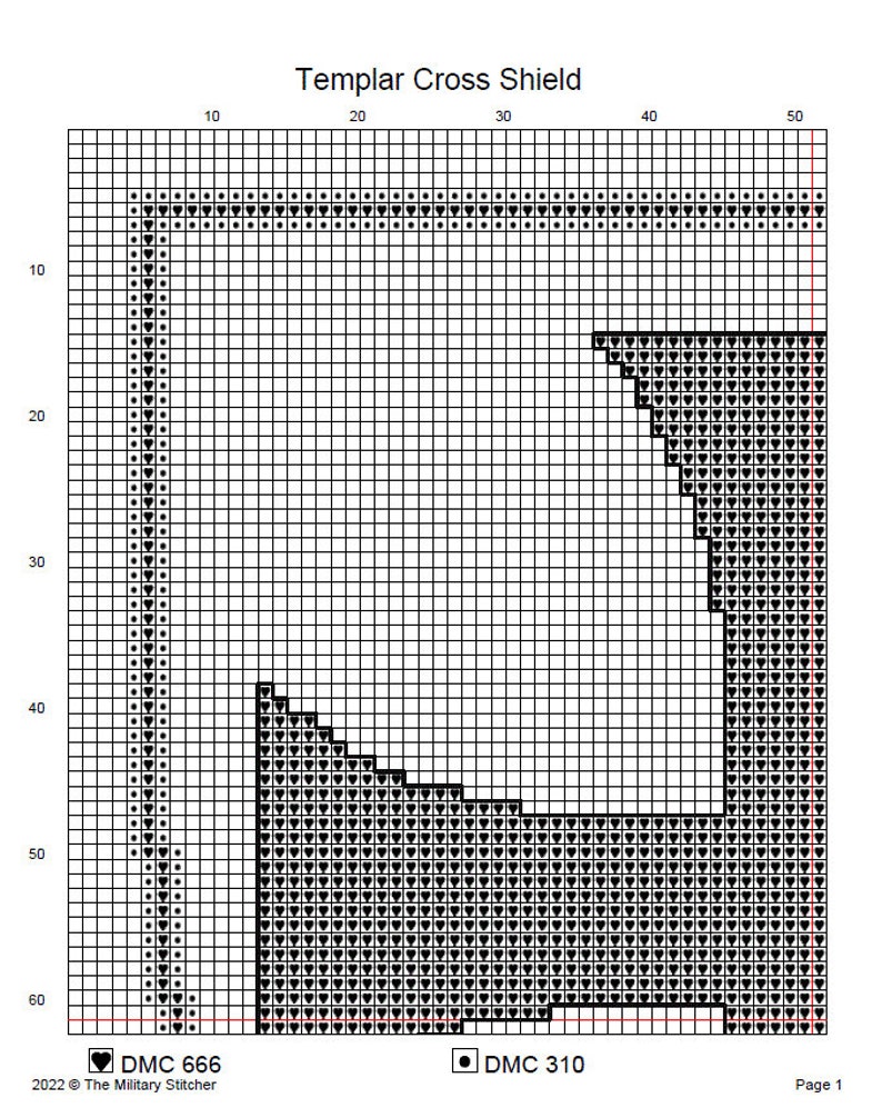 Templar Cross Shield Cross Stitch Pattern - PDF Digital Download - Etsy