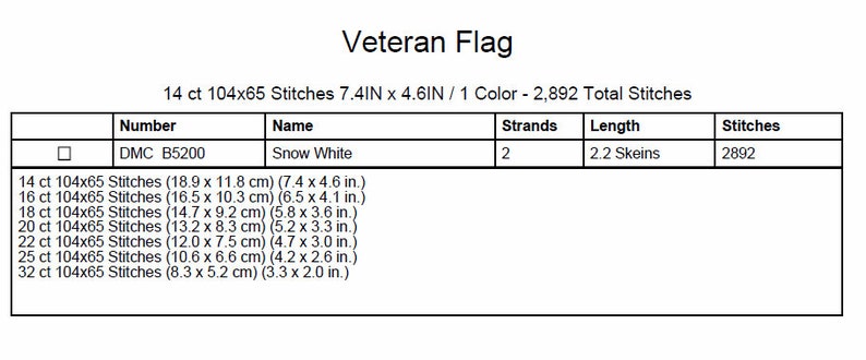 US Veteran Flag Cross Stitch Pattern - Etsy