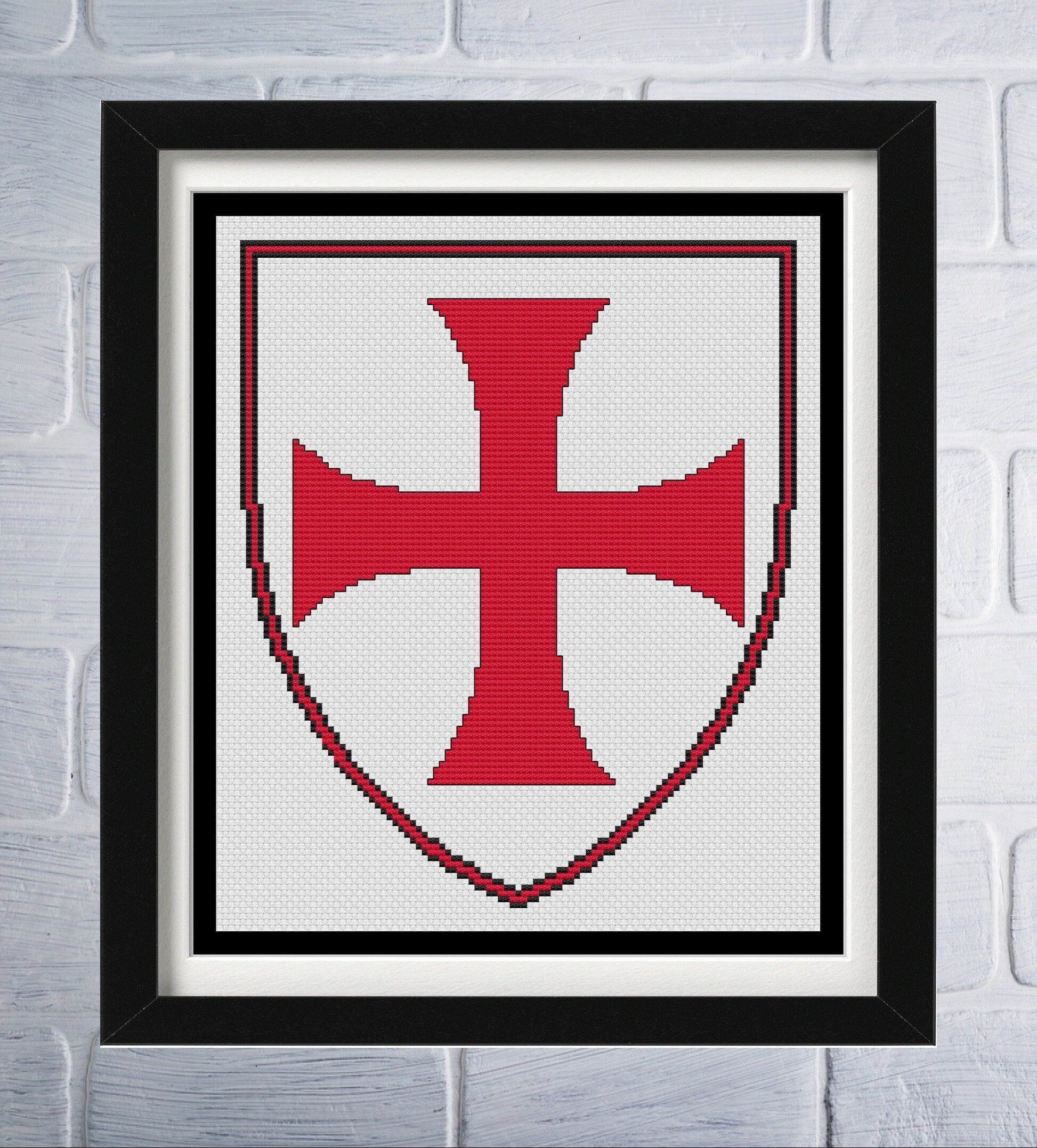 Templar Cross Shield Cross Stitch Pattern - PDF Digital Download - Etsy