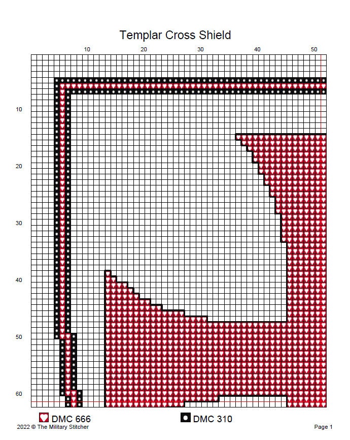 Templar Cross Shield Cross Stitch Pattern - PDF Digital Download - Etsy