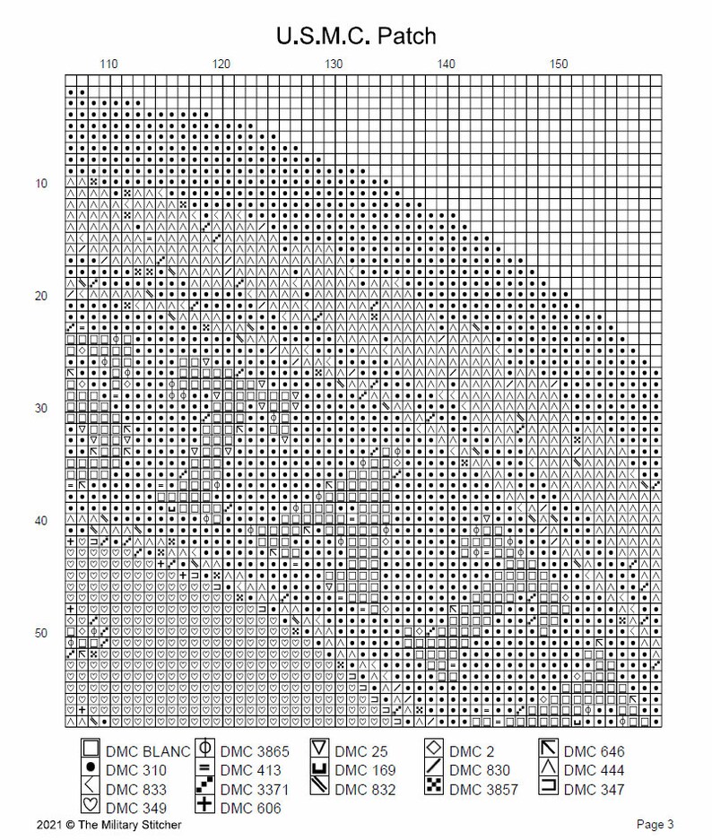 USMC Patch Cross Stitch Pattern - Etsy