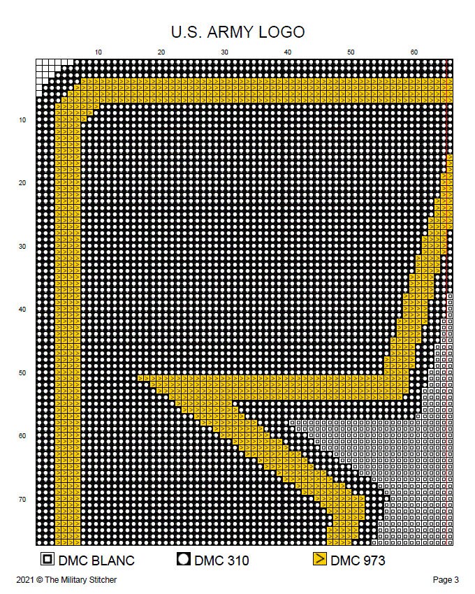 US Army Logo Cross Stitch Pattern, Star, Black, Gold - Etsy