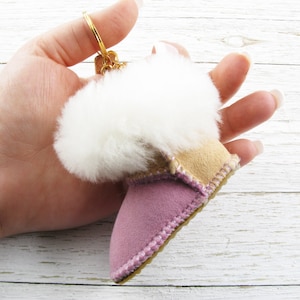 UGG Shape Boots Keychain, Fluffy Boots Charm Keychain, Boots Sport Bag ...
