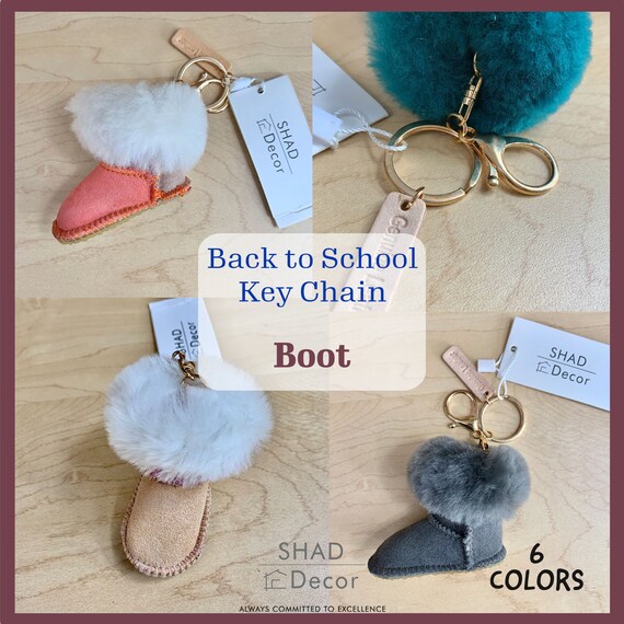 Back to School Keychain/ugg Boot Key Chain/backpack Cute - Etsy