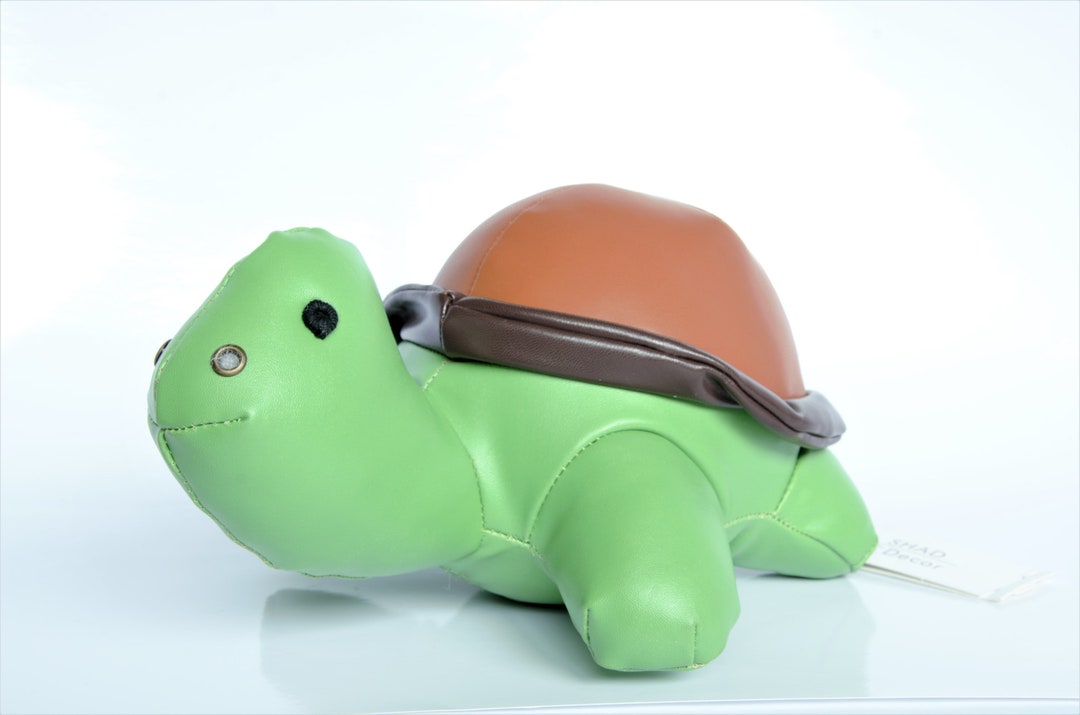 Handmade Leather Turtle Stopper Ottoman, Room Decor Door Stopper ...