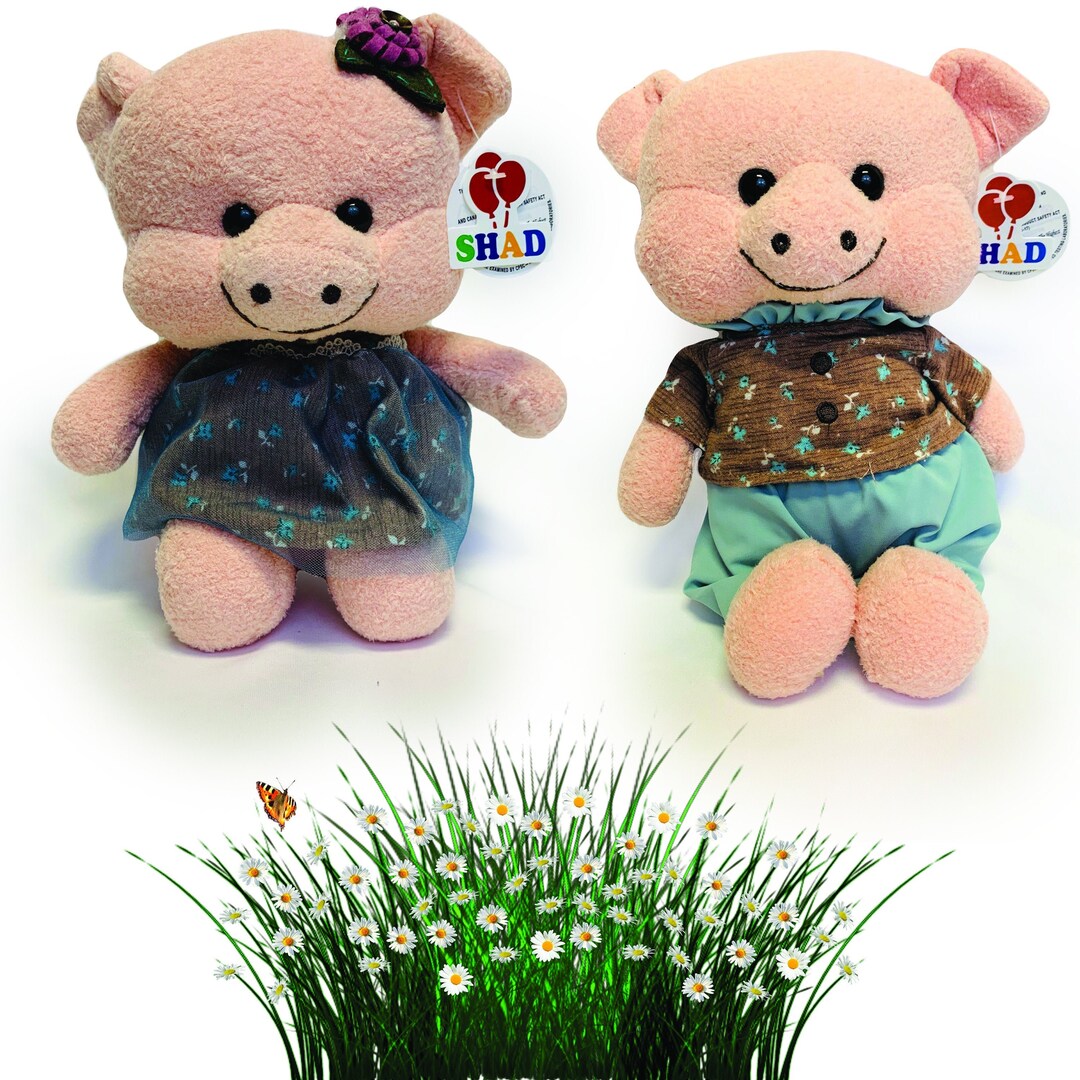 Pig Stuffed Animal, Cute Pig Plush Toy, Pink Pig Cuddly Toy, Handmade ...