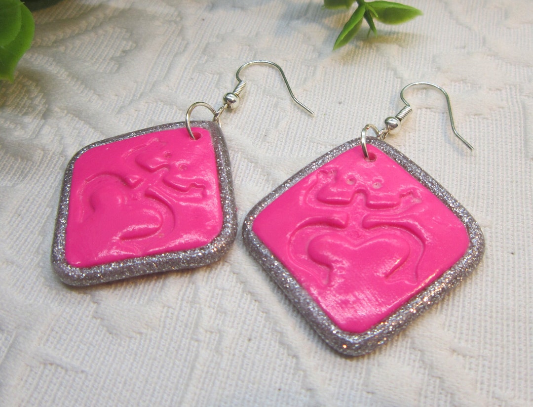 Jewelry TAINO PRECIOSA Coqui Taino Symbols Neon Polymer Clay Jewelry ...