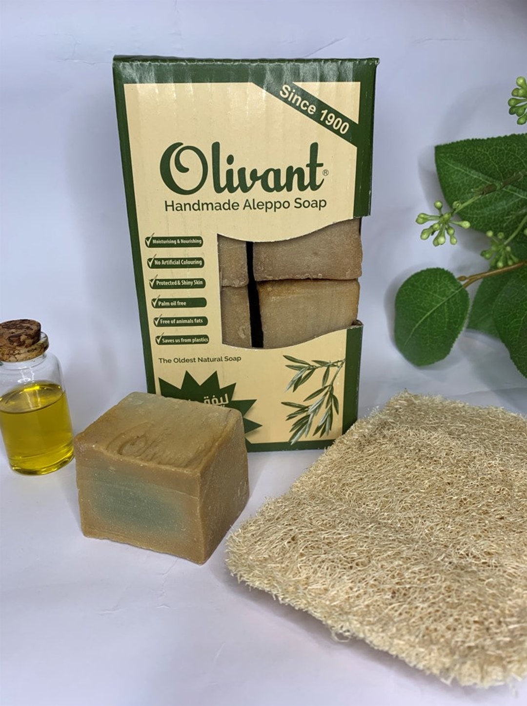 Olivant® Handmade Aleppo Soap 4 X ~160g With FREE Natural Loofah - Etsy