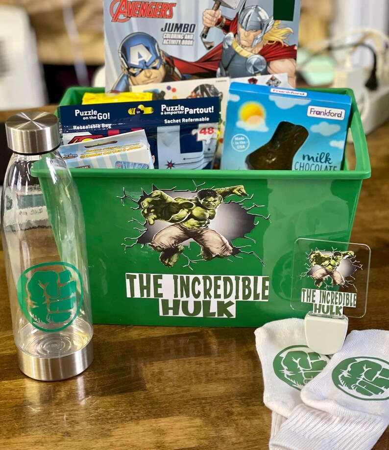 Boys Personalized Hulk Superhero Filled Gift Basket - Etsy
