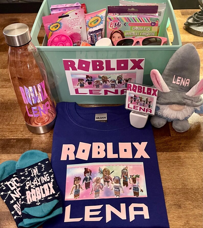 Personalized Girls Prefilled Themed Roblox Gift Basket | Etsy