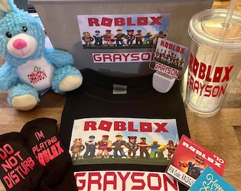 Personalized Girls Prefilled Themed Roblox Gift Basket | Etsy