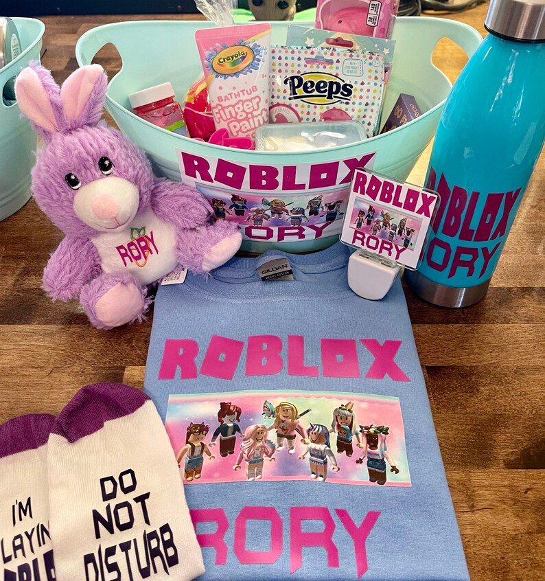 Personalized Girls Prefilled Themed Roblox Gift Basket | Etsy