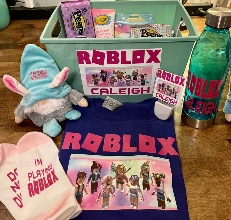 Personalized Girls Prefilled Themed Roblox Gift Basket | Etsy