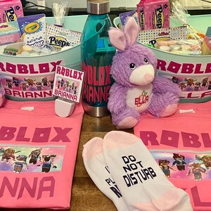 Personalized Girls Prefilled Themed Roblox Gift Basket | Etsy