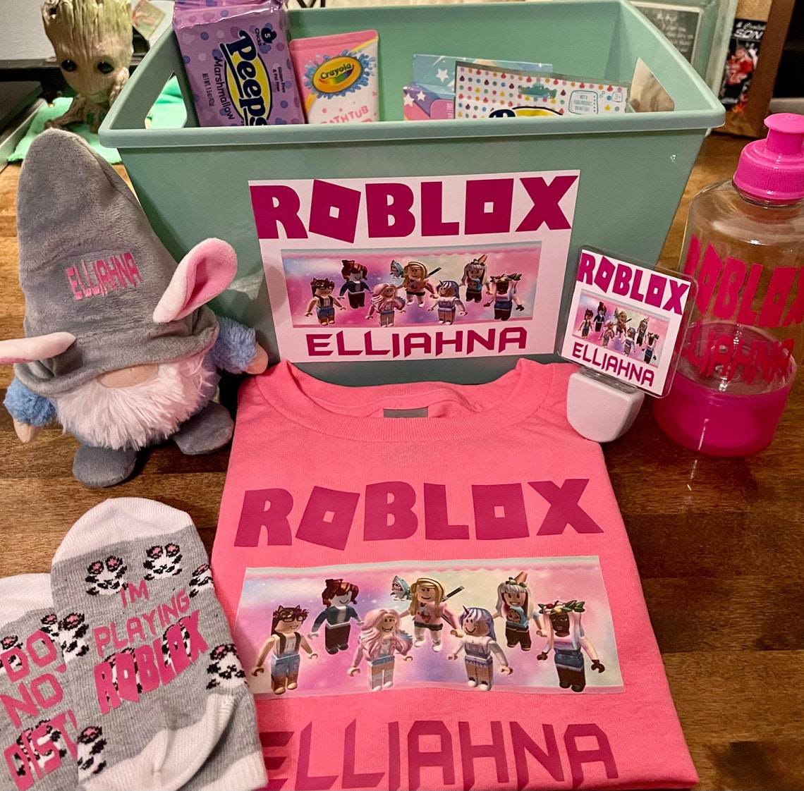 Personalized Girls Prefilled Themed Roblox Gift Basket | Etsy