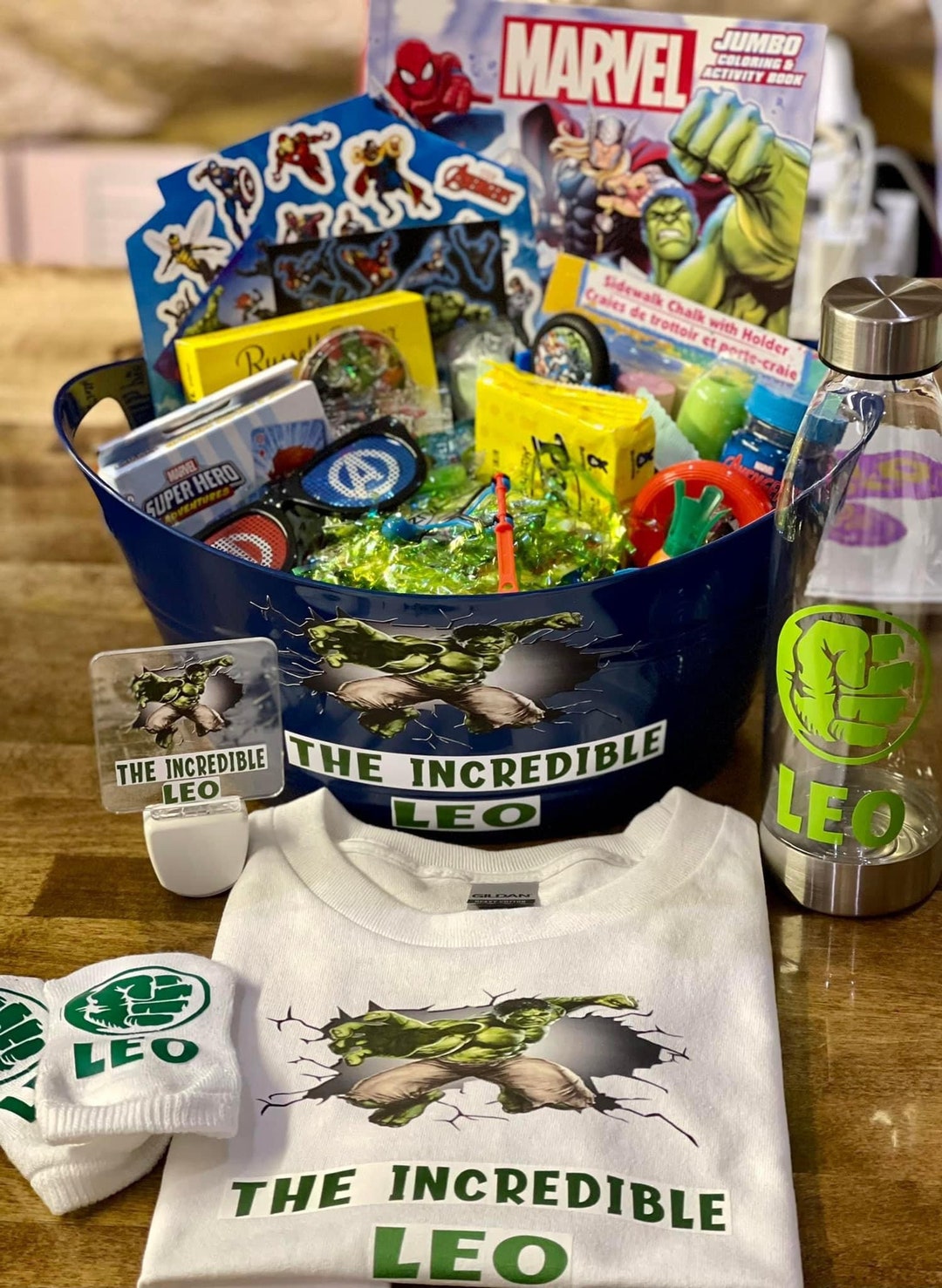 Boys Personalized Hulk Superhero Filled Gift Basket - Etsy