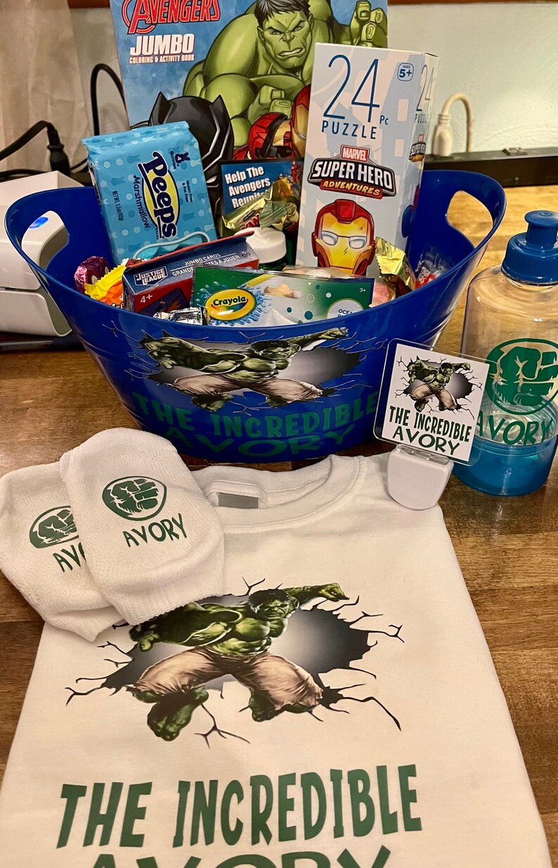 Boys Personalized Hulk Superhero Filled Gift Basket - Etsy