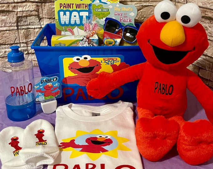 Personalized Elmo Themed Easter Gift Basket - Etsy