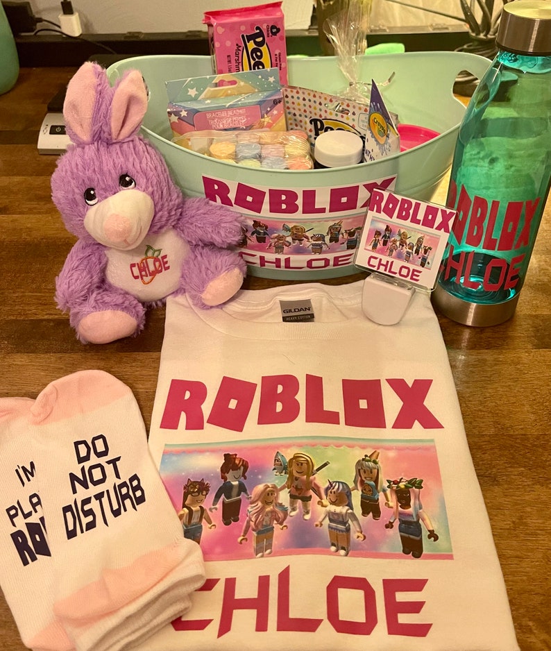 Personalized Girls Prefilled Themed Roblox Gift Basket | Etsy