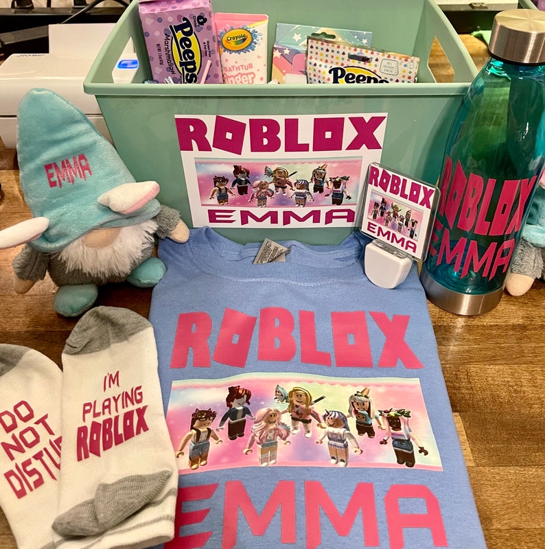 Personalized Girls Prefilled Themed Roblox Gift Basket | Etsy