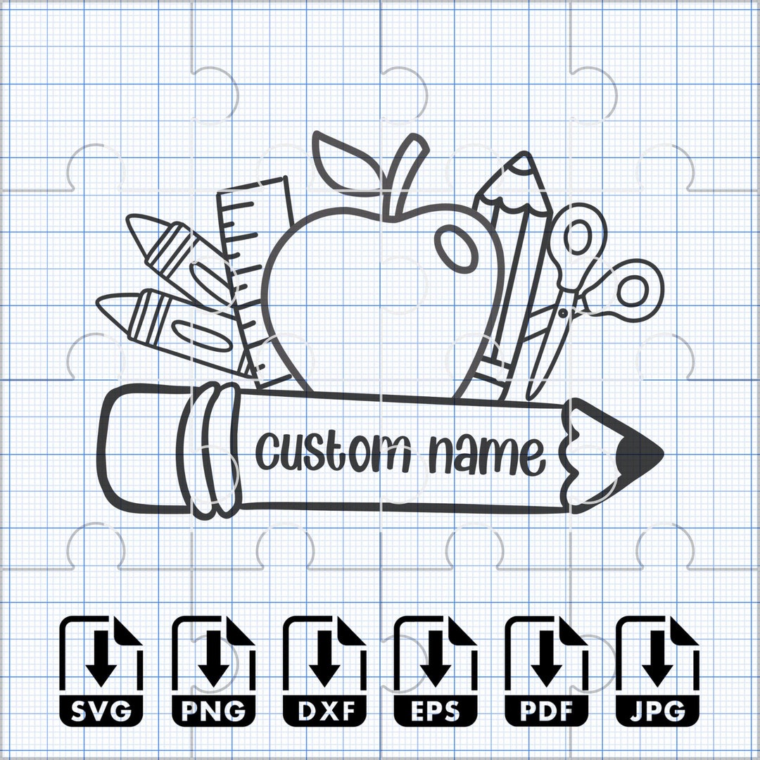 Customize Name Pencil Png Personalized Back to School Png School Life ...